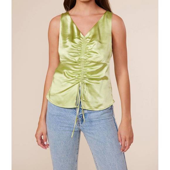 Lucy Paris | Tops | New Lucy Paris Faye Ruched Top In Light Green ...